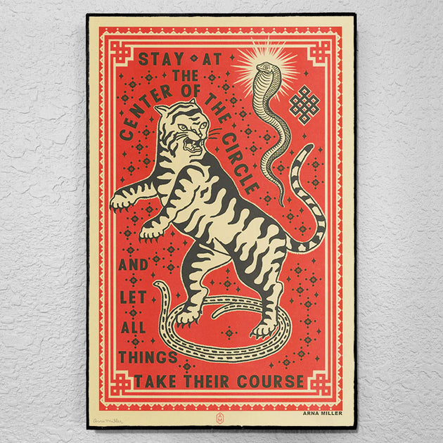 Tiger Snake - Risograph Print by Arna Miller – Arna Miller Designs, LLC